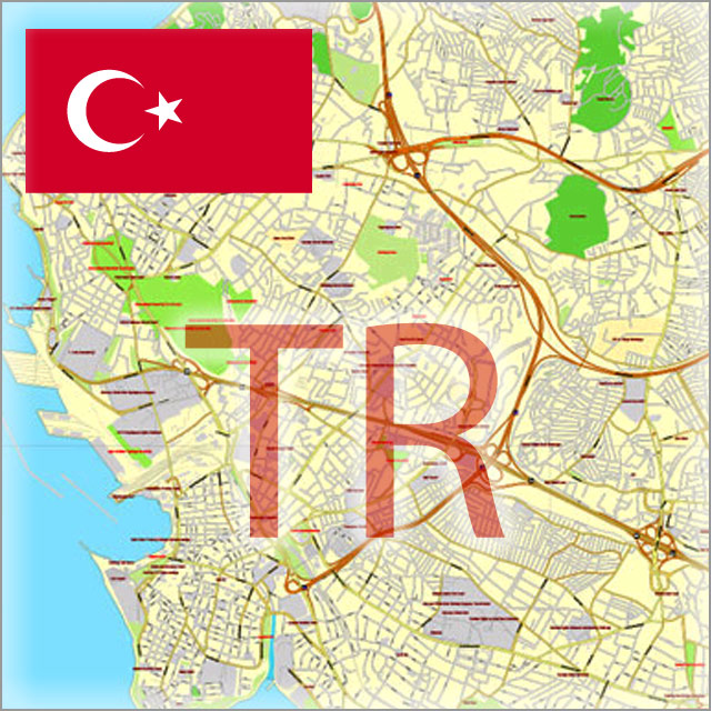 Turkey cities vector maps: PDF and Adobe Illustrator