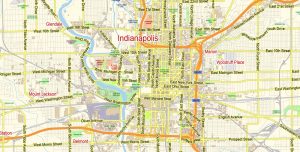 Indianapolis Map Metro Area City Plan editable Adobe Illustrator Street Map