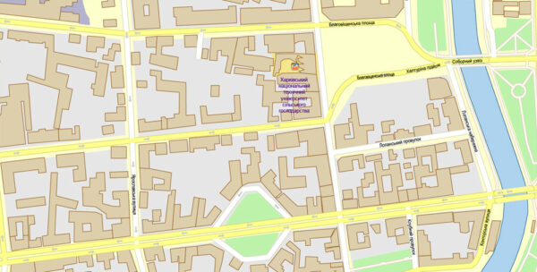 Kharkiv Vector Map Ukraine extra detailed City Plan scale 1:3021 ...
