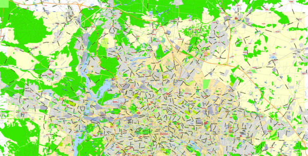 Berlin Map Vector Germany Printable exact City Plan scale 1:45731 ...