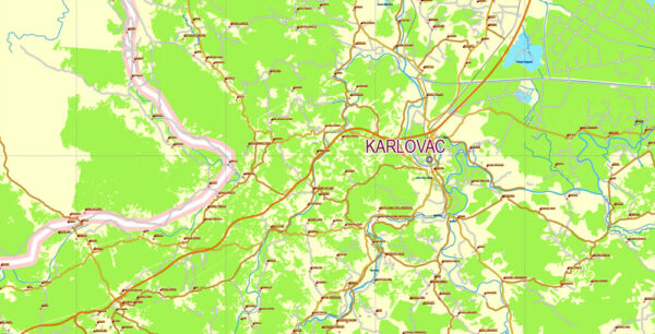 Croatia PDF Map Vector exact extra detailed Country 01 Plan Printable ...