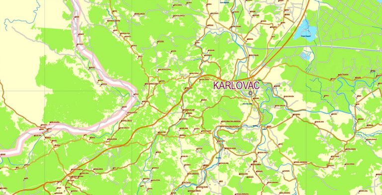 Croatia PDF Map Vector exact extra detailed Country 01 Plan Printable ...