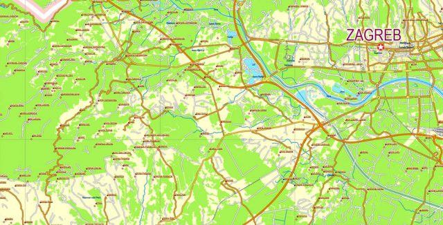 _Croatia Map Vector exact extra detailed Country 01 Plan Printable Road ...