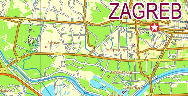 _Croatia PDF Map Vector exact extra detailed Country 01 Plan Printable ...