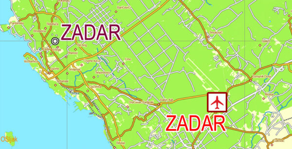 Croatia PDF Map Vector exact extra detailed Country 01 Plan Printable ...