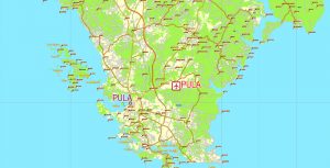 _Croatia Map Vector exact extra detailed Country 01 Plan Printable Road ...