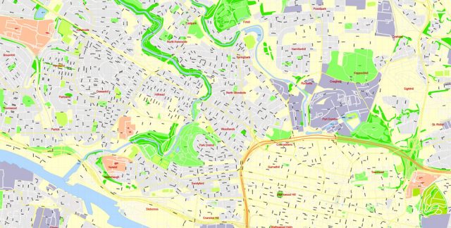 Glasgow Map Vector Scotland UK Printable exact Detailed City Plan scale ...
