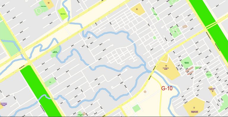 Islamabad + Rawalpindi PDF Map Vector Pakistan EN detailed City Plan ...