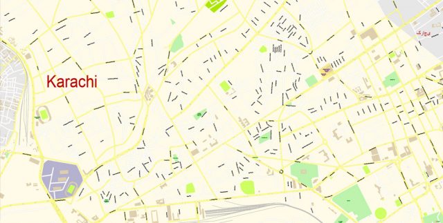 Karachi DWG Map Vector Pakistan EN detailed City Plan scale 1:4254 full ...
