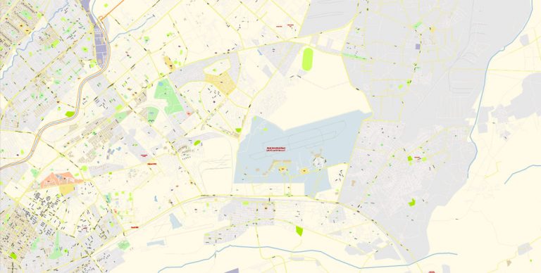 Karachi Map Vector Pakistan EN detailed City Plan scale 1:4254 full ...