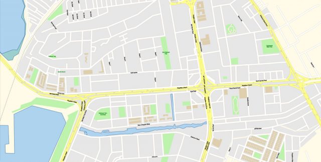 Karachi Map Vector Pakistan EN detailed City Plan scale 1:4254 full ...