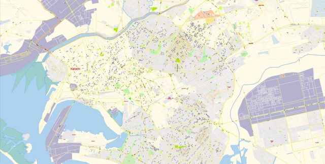 Karachi DWG Map Vector Pakistan EN detailed City Plan scale 1:4254 full ...