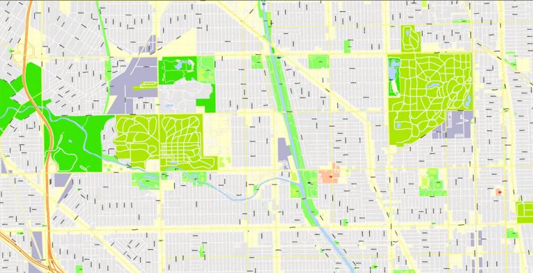 Chicago Illinois US City Map Vector CDR exact Street Map editable ...