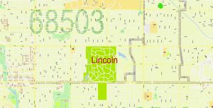 Lancaster County Map Vector Nebraska US detailed County Plan + Lincoln ...