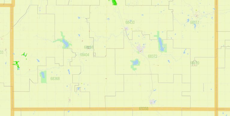 Lancaster County Map Vector Nebraska US detailed County Plan