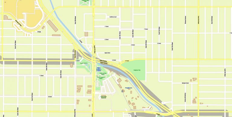 Lancaster County Map Vector Nebraska US detailed County Plan + Lincoln ...