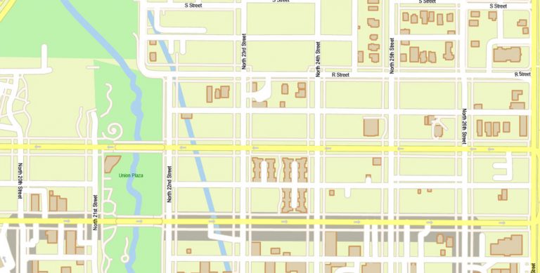 Lancaster County Map Vector Nebraska US detailed County Plan + Lincoln ...