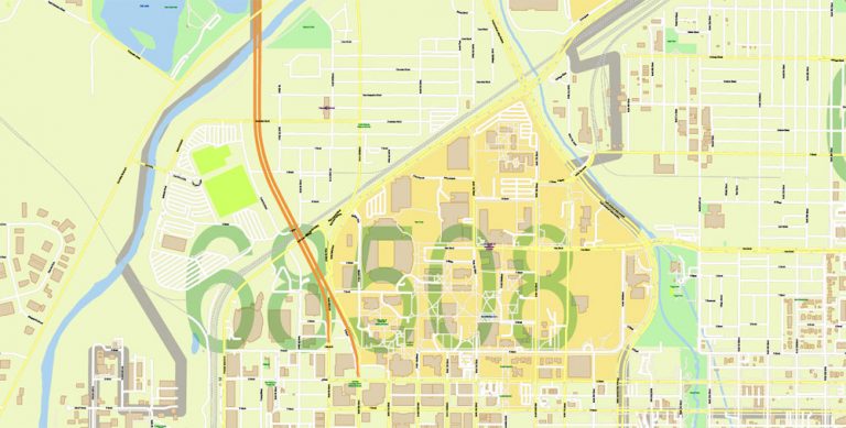 Lancaster County Map Vector Nebraska US detailed County Plan + Lincoln ...