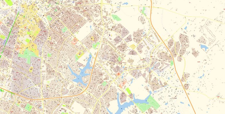 Lexington Vector Map Kentucky US detailed City Plan editable Adobe ...