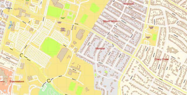 Lexington Vector Map Kentucky US detailed City Plan editable Adobe ...