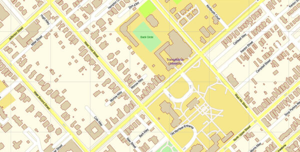 Lexington PDF Map Kentucky US detailed City Plan editable Adobe PDF ...