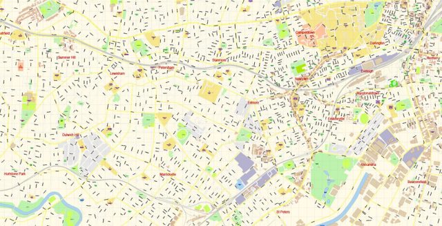 Sydney City Center PDF Map Australia exact printable City Plan editable ...