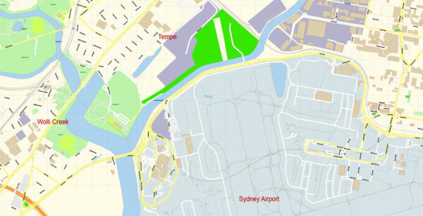 Sydney City Center Vector Map Australia exact printable City Plan ...