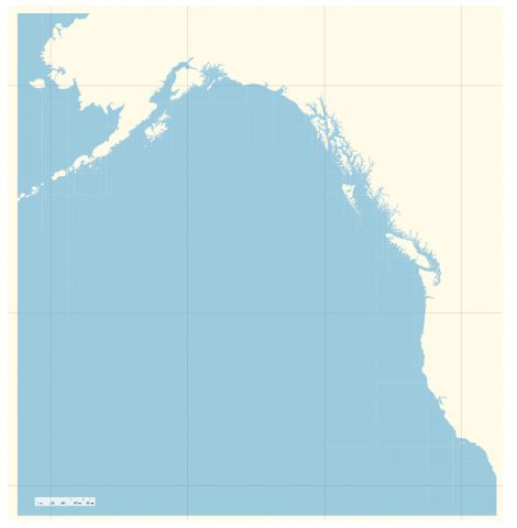Pacific Coast US / CA PDF Map Extra detailed in layers Printable ...