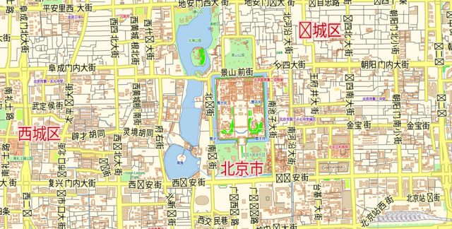 Beijing Vector Map China Cninese Low detailed City Plan editable Adobe ...