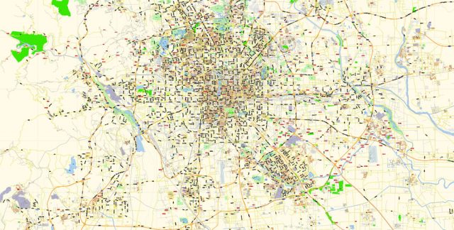 Beijing PDF Map China Chinese Low detailed City Plan editable Adobe PDF ...