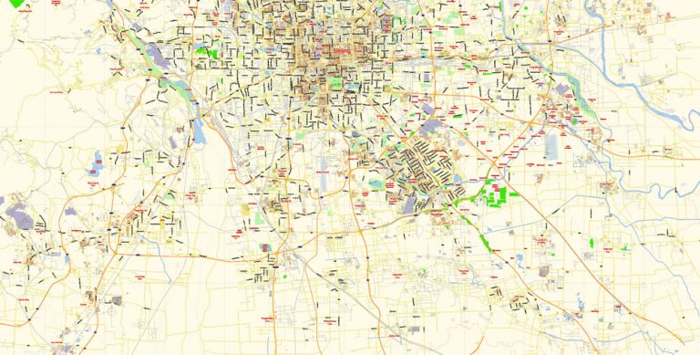 Beijing PDF Map China ENG Low detailed City Plan editable Adobe PDF ...
