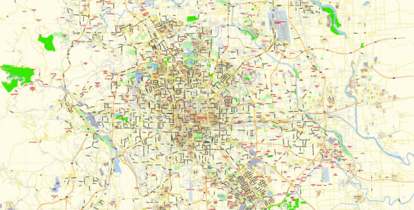 Beijing PDF Map China ENG Low detailed City Plan editable Adobe PDF ...