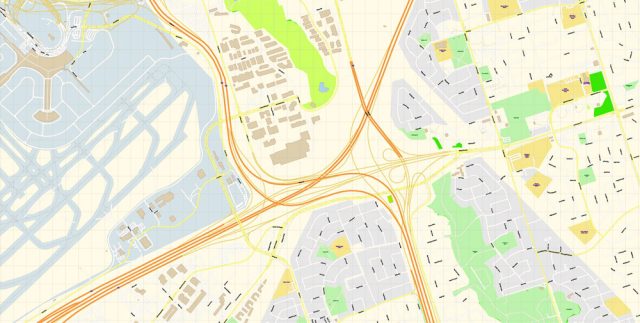 Toronto Pearson International Airport Area Map Vector Canada Extra ...