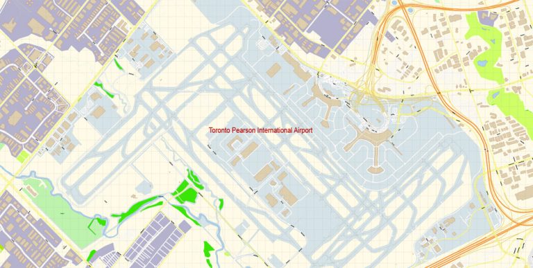 Toronto Pearson International Airport Area Map Vector Canada Extra ...