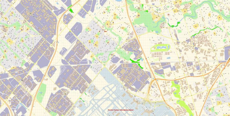 Toronto Pearson International Airport Area Map Vector Canada Extra ...