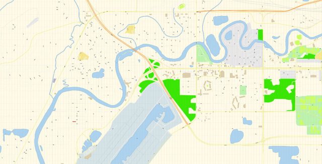 Fairbanks Vector Map large area Alaska US Extra detailed City Plan ...