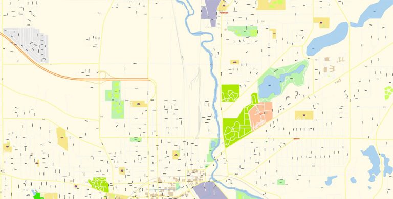 Kalamazoo County PDF Map Michigan US Extra detailed County Plan ...