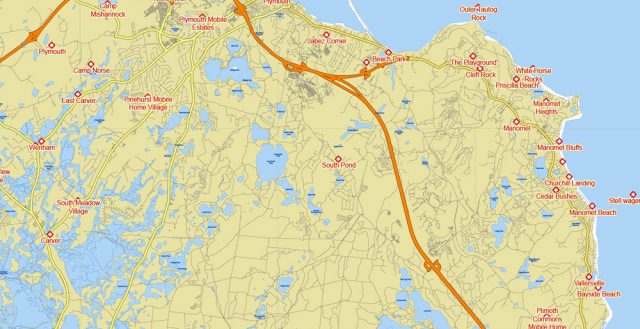 Massachusetts State PDF Vector Map exact extra detailed All Roads ...