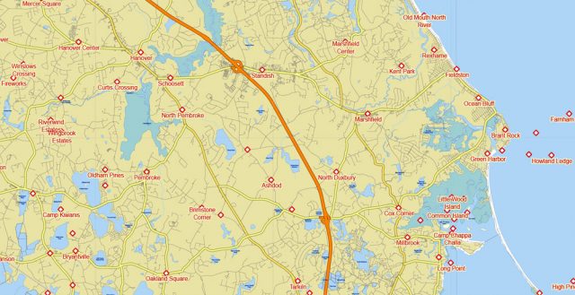 Massachusetts State PDF Vector Map exact extra detailed All Roads ...