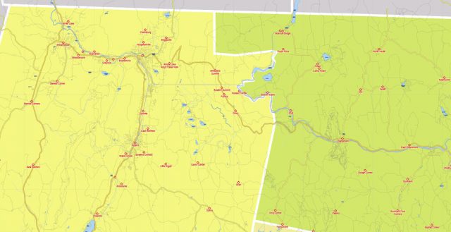 Massachusetts State PDF Vector Map exact extra detailed All Roads ...