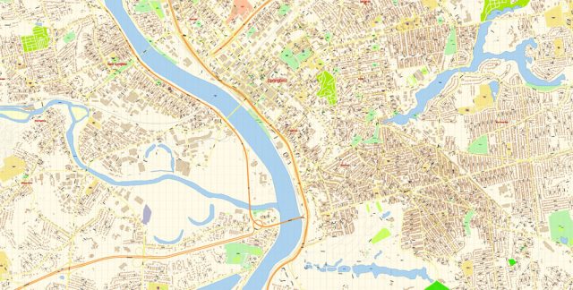 Springfield Vector Map large area Massachusetts US Extra detailed City ...