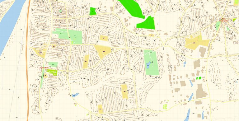 Springfield Vector Map large area Massachusetts US Extra detailed City ...