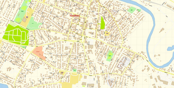 Springfield Vector Map large area Massachusetts US Extra detailed City ...