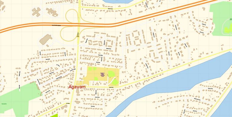 Springfield Vector Map large area Massachusetts US Extra detailed City ...