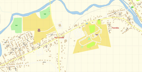 Springfield CDR Vector Map large area Massachusetts US Extra detailed ...