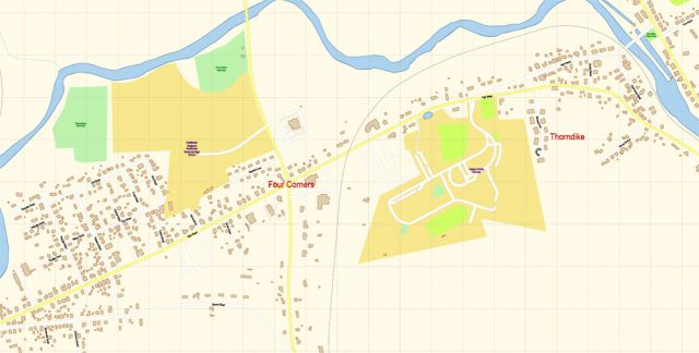 Springfield Vector Map large area Massachusetts US Extra detailed City ...