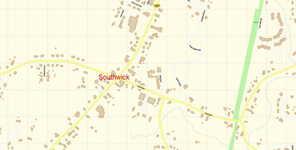 Springfield CDR Vector Map large area Massachusetts US Extra detailed ...