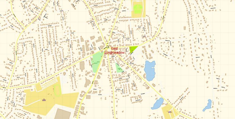 Springfield Vector Map large area Massachusetts US Extra detailed City ...