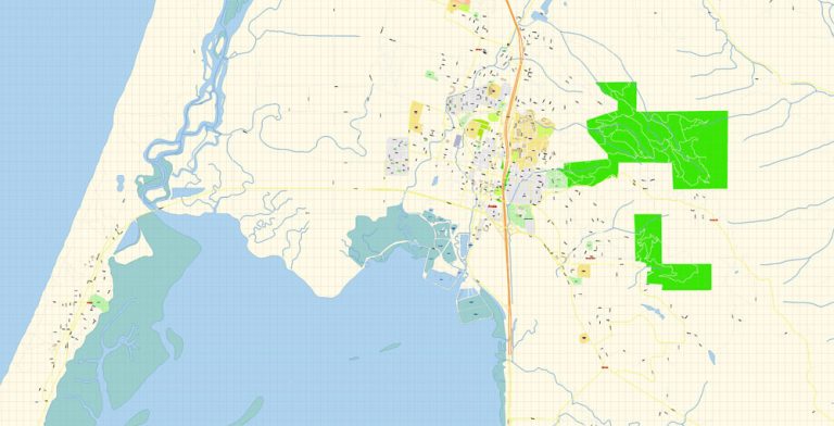 Arcata + Eureka California US Map Vector Exact City Plan detailed ...