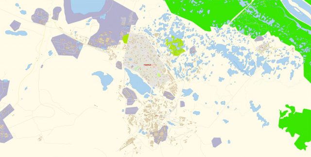 Норильск PDF векторная карта подробная редактируемая в слоях Adobe PDF ...